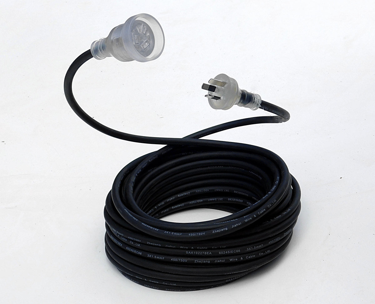 15A HEAVY DUTY 2.5MM FLEXIBLE RUBBER EXTENSION LEAD 2M-40M ...